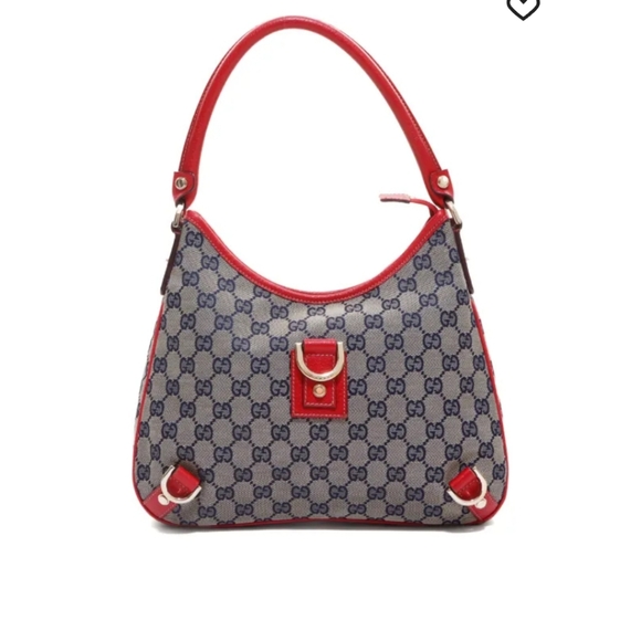 Gucci | Bags | Gucci Red And Blue Monogram Shoulder Bag | Poshmark